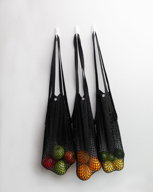 Mesh String Market Bag (Long Handle) - Poured Coffee/The RE Place